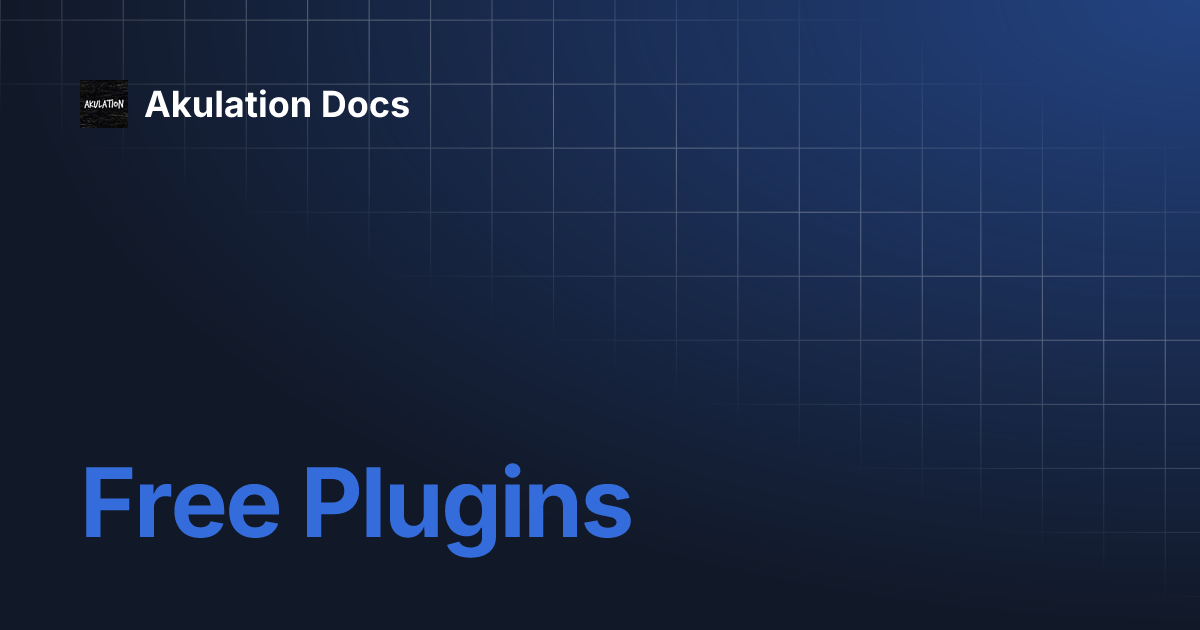 Free Plugins | Akulation Docs